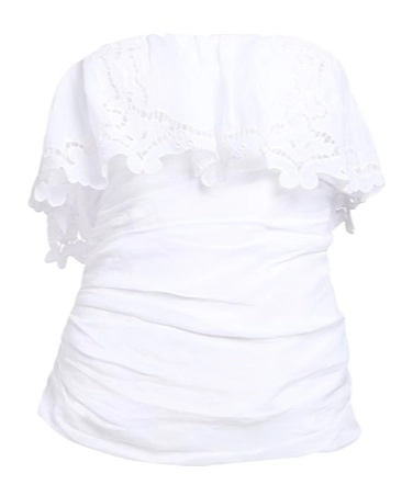 Isabel Marant Étoile Square Neck Lace Tube Top - White