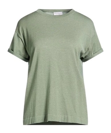 Brunello Cucinelli Solidcolor Lightweight Knit Shortsleeve Top