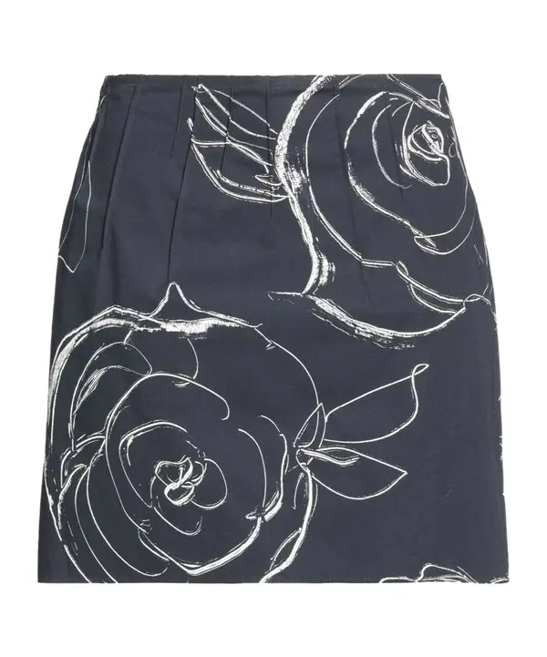Marni Floral Print Flared Poplin Skirt - Black