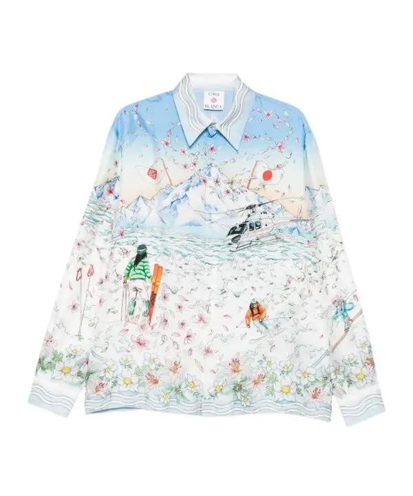 Casablanca Floral-print Ski-scene Shirt