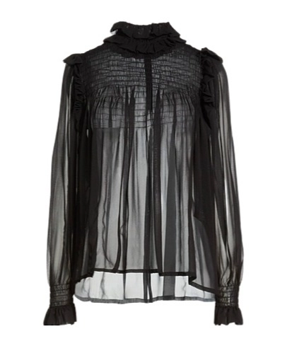 Saint Laurent Solid-color Chiffon Top