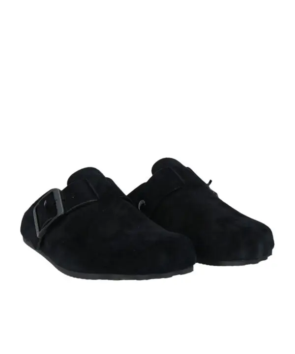 Balenciaga Suede Mules With Round Toe - Black