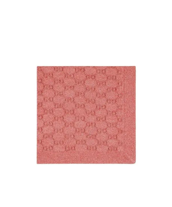 Gucci Baby Gg Cotton Jacquard Blanket - Red