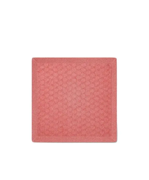 Gucci Baby Gg Cotton Jacquard Blanket - Red