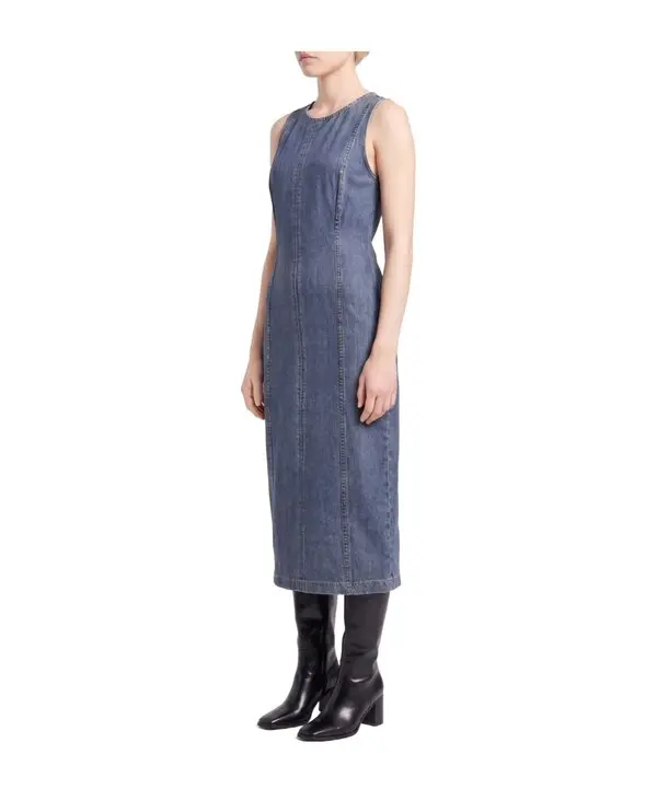 Rag & Bone Sleeveless Crewneck Denim Sheath Dress