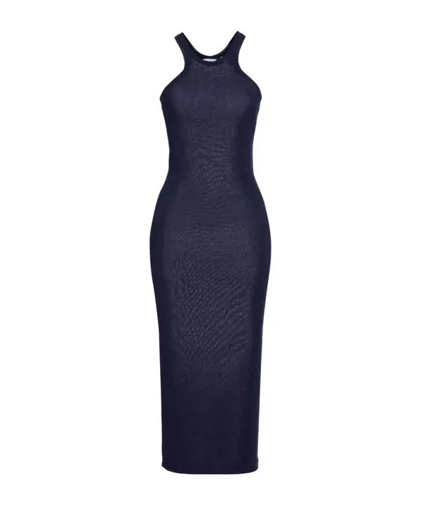 Sportmax Sleeveless Fitted Metallic Knit Dress