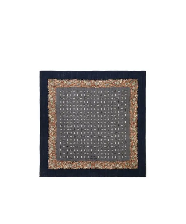 Loro Piana Cornice Di Cardigen Foulard 60x60 - Gray/navy Blue