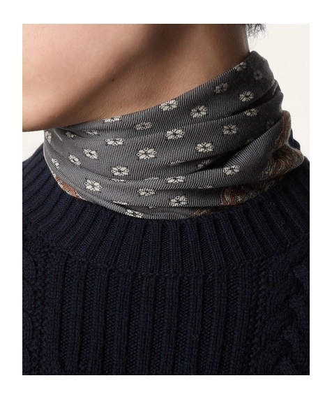 Loro Piana Cornice Di Cardigen Foulard 60x60 - Gray/navy Blue