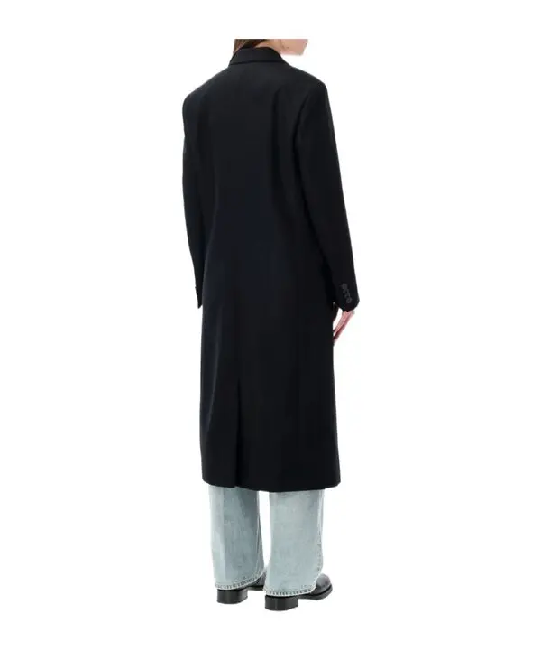 SPORTY  RICH Classic Logo Wool Coat