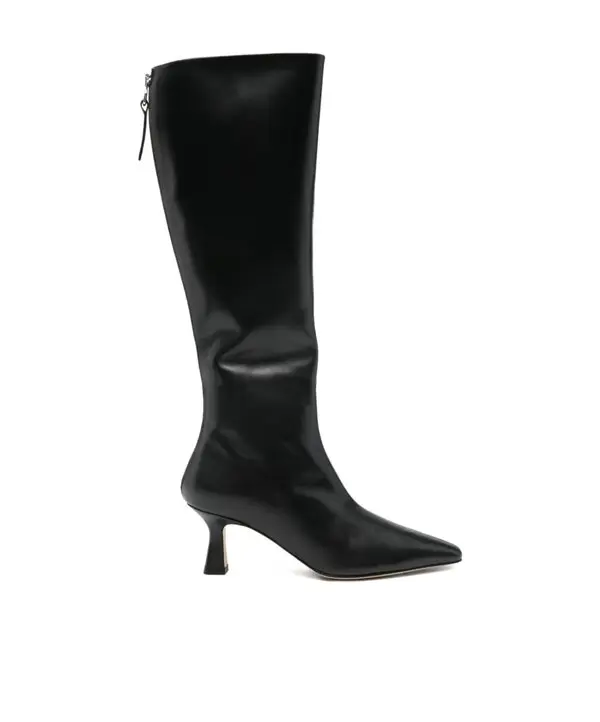 AeydĒ Leather Knee-high Boots With Zipper Closure