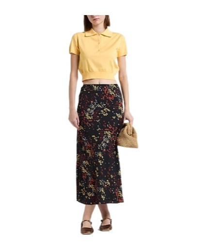 MAXCO. Knitted Cropped Polo Shirt