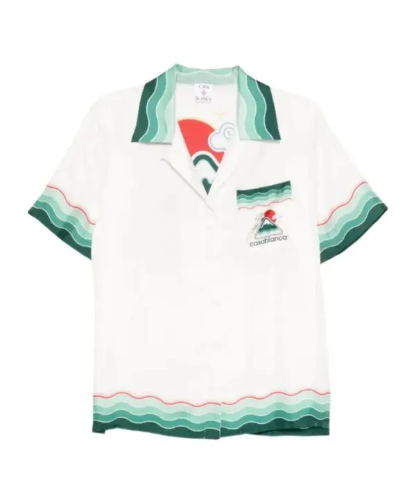 Casablanca Short Sleeve Silk Shirt - White