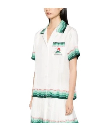 Casablanca Short Sleeve Silk Shirt - White