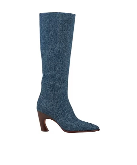 Chloé Denim Pointed-toe Ankle Boots