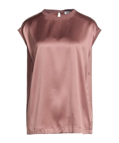 Brunello Cucinelli Solid Stretch Satin Top