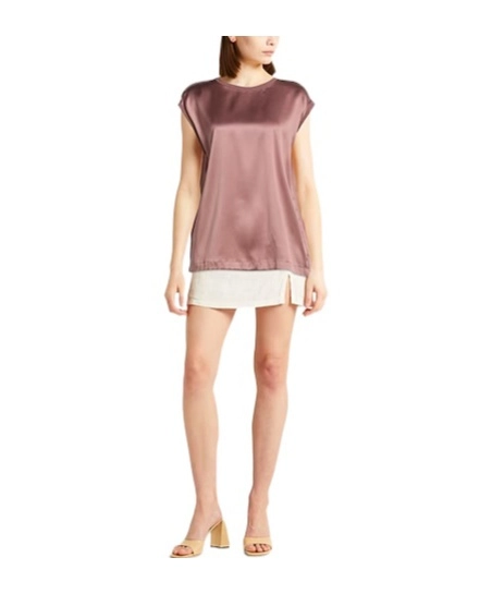 Brunello Cucinelli Solid Stretch Satin Top
