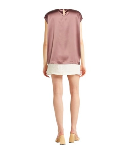 Brunello Cucinelli Solid Stretch Satin Top