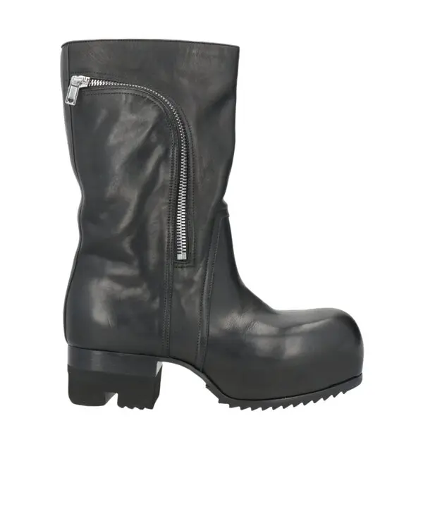 Rick Owens Leather Zip Up Boots