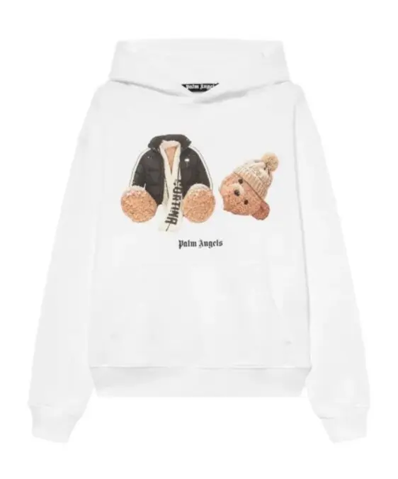 Palm Angels Broken Bear Cortina Printed Hoodie