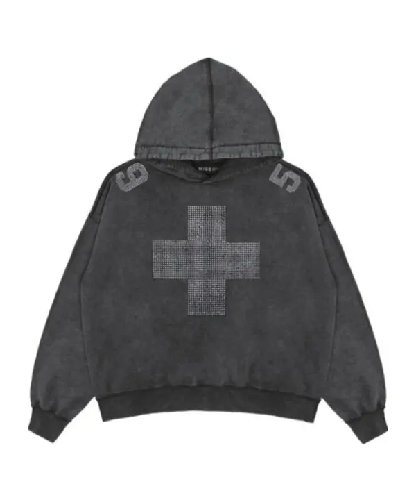 MISBHV Embellished-cross Long-sleeved Hoodie