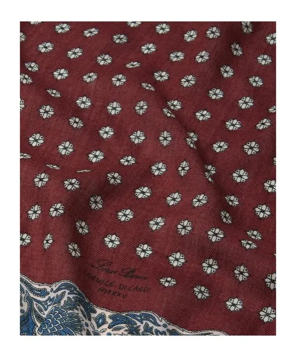 Loro Piana Cornice Di Cardigen Foulard 60x60 - Red