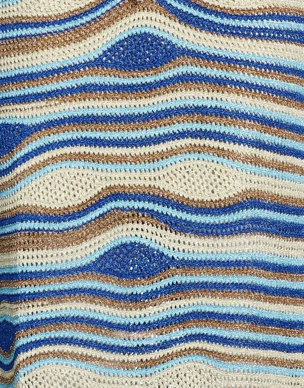 Farm Rio Striped Metallic Crochet Maxi Skirt
