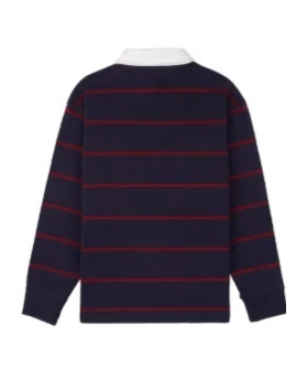 SPORTY  RICH Striped Long-sleeved Polo Shirt