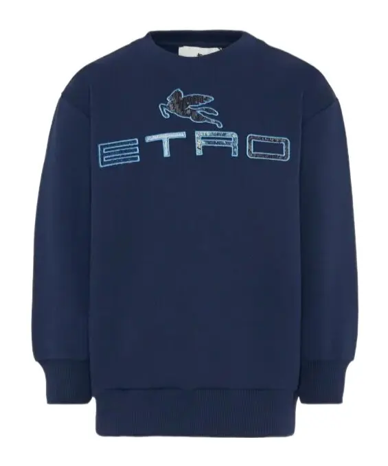Etro Logo Round-neck Pullover - Blue