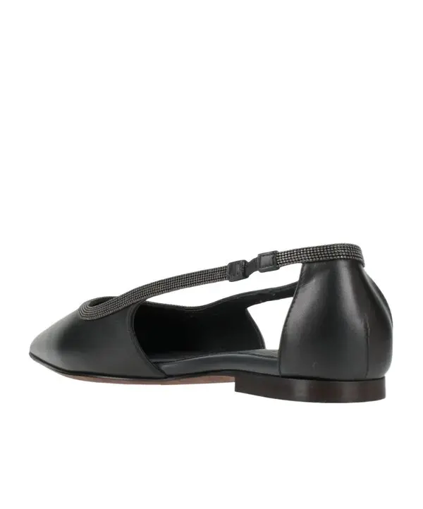 Brunello Cucinelli Leather Pointed Toe Ballet Flats