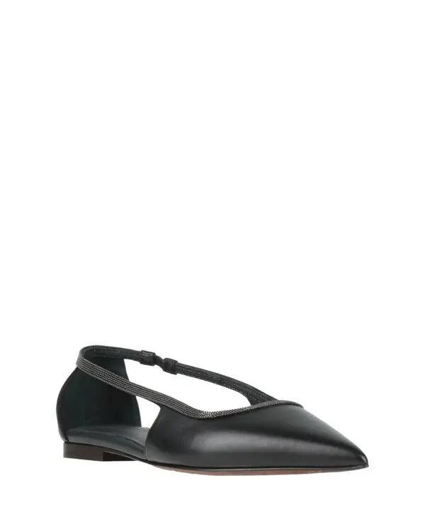 Brunello Cucinelli Leather Pointed Toe Ballet Flats
