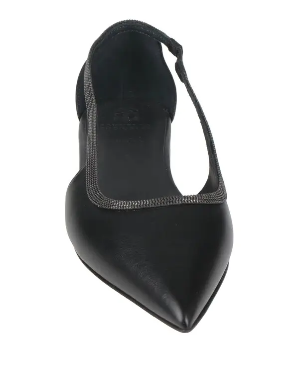 Brunello Cucinelli Leather Pointed Toe Ballet Flats
