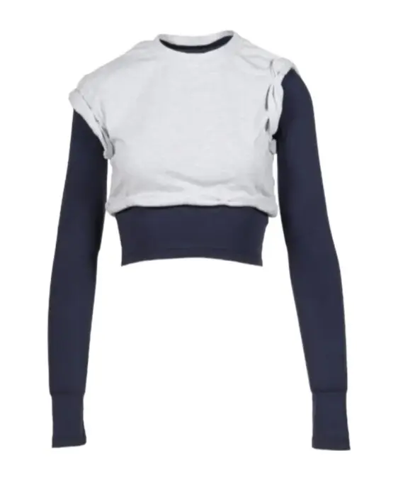 We11Done Cropped Sweatshirt With Draped Detailing - Black