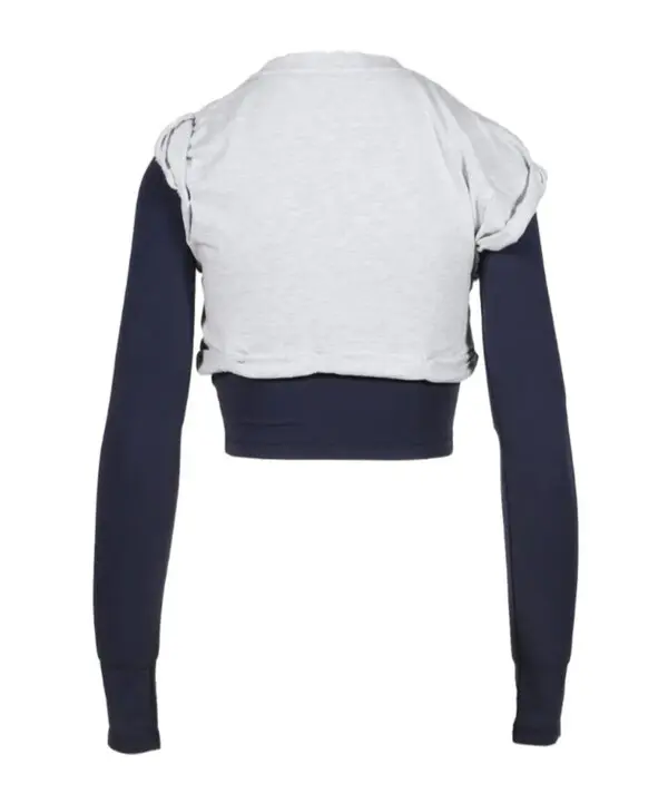 We11Done Cropped Sweatshirt With Draped Detailing - Black