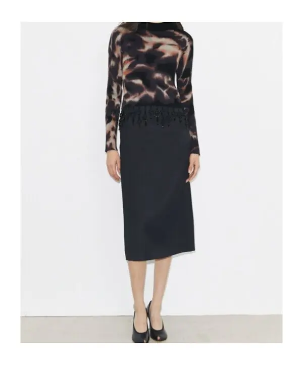 Tory Burch Embellished Cotton Top - Black/brown