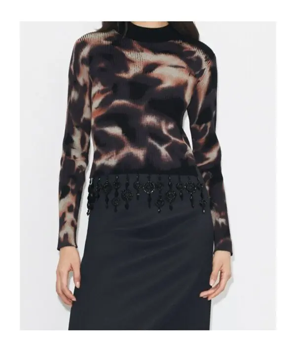 Tory Burch Embellished Cotton Top - Black/brown