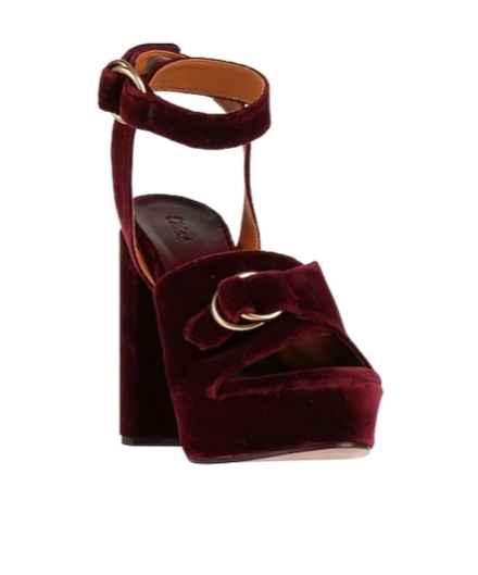 Chloé Velvet Covered Toe Platform Sandals