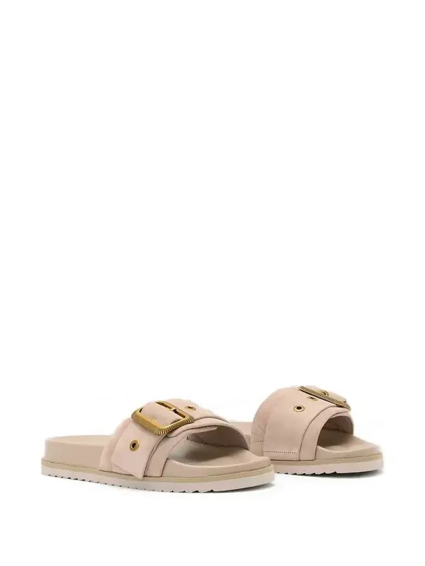ALLSAINTS Ellie Western Buckle-detail Slides - Nude
