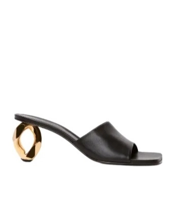J.W.ANDERSON Leather Sandals With Chain Embellished Heels