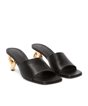 J.W.ANDERSON Leather Sandals With Chain Embellished Heels