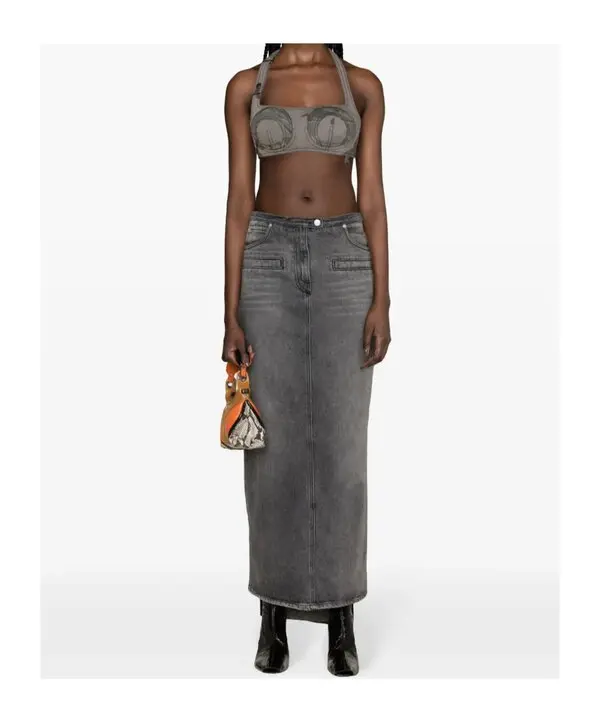 MARINE SERRE Camouflage Print Halterneck Crop Top