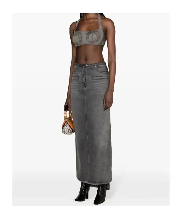 MARINE SERRE Camouflage Print Halterneck Crop Top