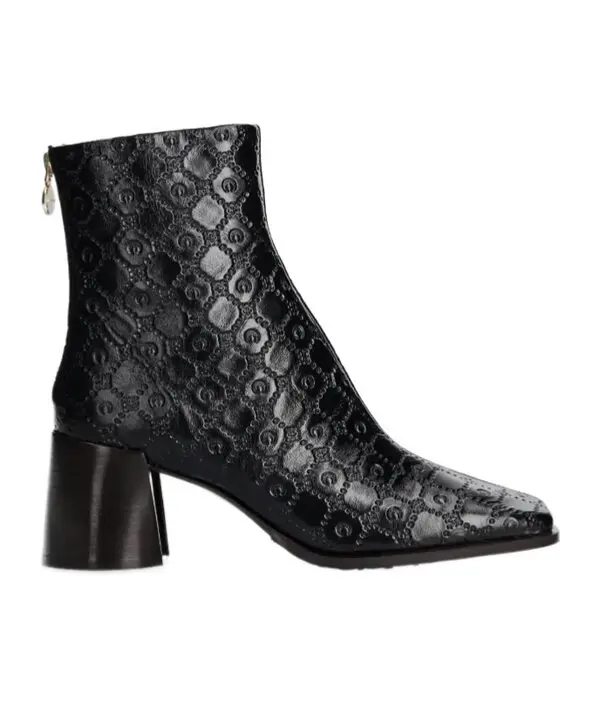 MARINE SERRE Embossed Square-toe Ankle Boots