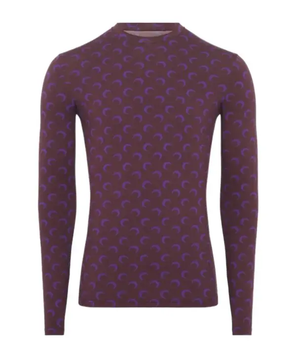 MARINE SERRE Moon-print Jersey Long-sleeved T-shirt