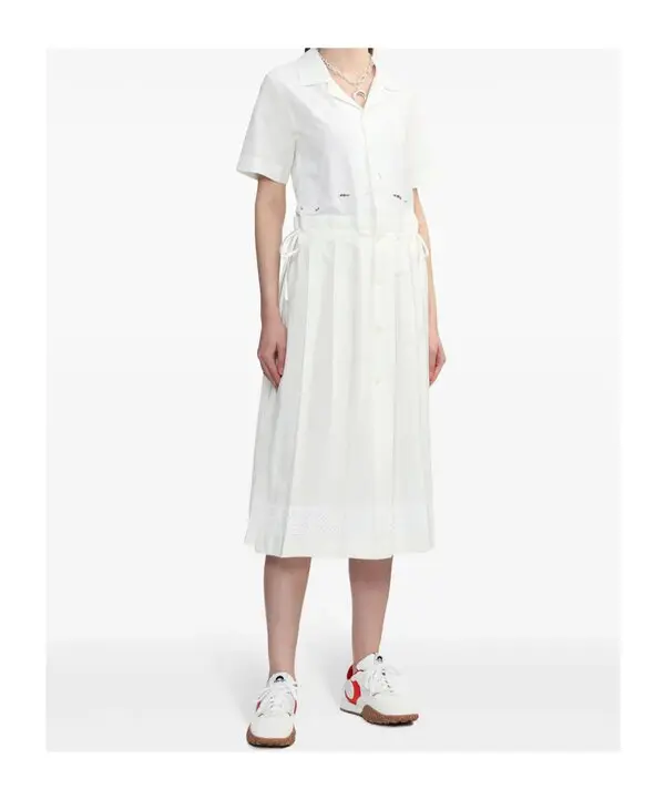 MARINE SERRE Embroidered Cotton Midi Dress