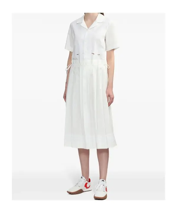 MARINE SERRE Embroidered Cotton Midi Dress