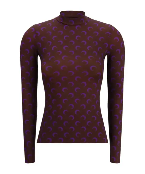 MARINE SERRE Moon-print High-neck Top