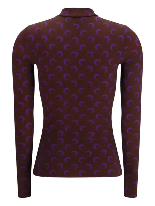 MARINE SERRE Moon-print High-neck Top