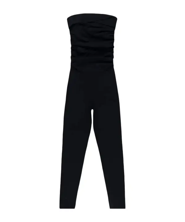 Khaite Fitted One-piece Jumpsuit With Square Neckline - Black