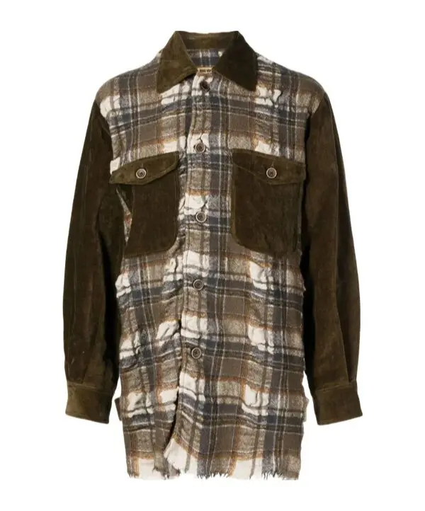 UMA WANG Plaid Paneled Jacket