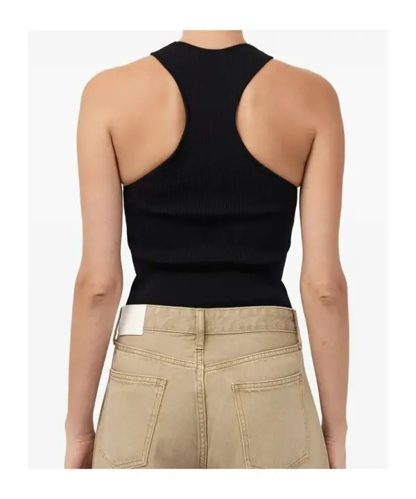 ST. AGNI Ribbed Racer-back Tank Top
